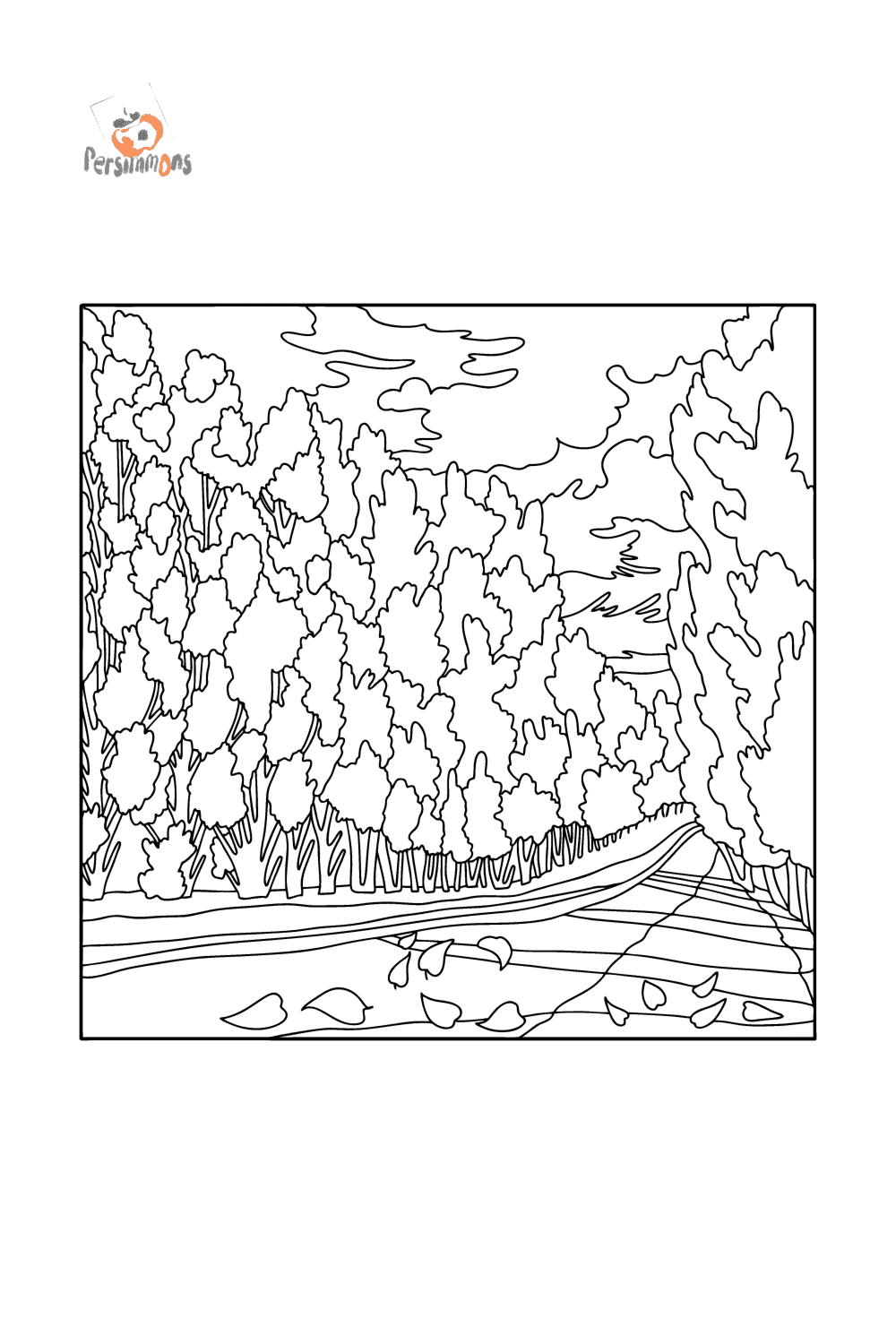 Autumn in Lombardi in Italy coloring page | Coloring-for-Adults.com