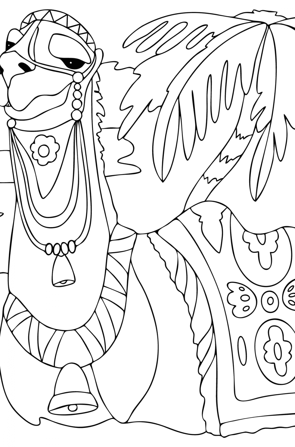 Camels coloring pages for Adults - Online or Printable