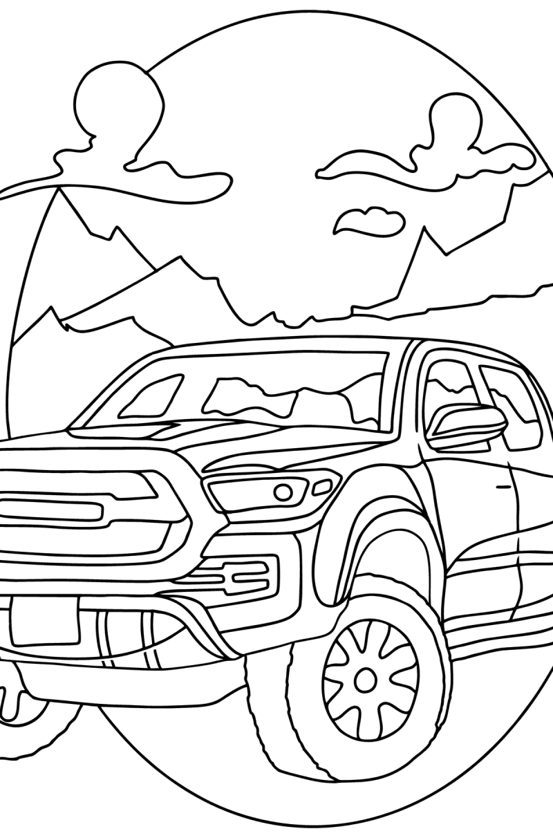 Målarbilder Bilar för vuxna - Coloring-for-Adults.com