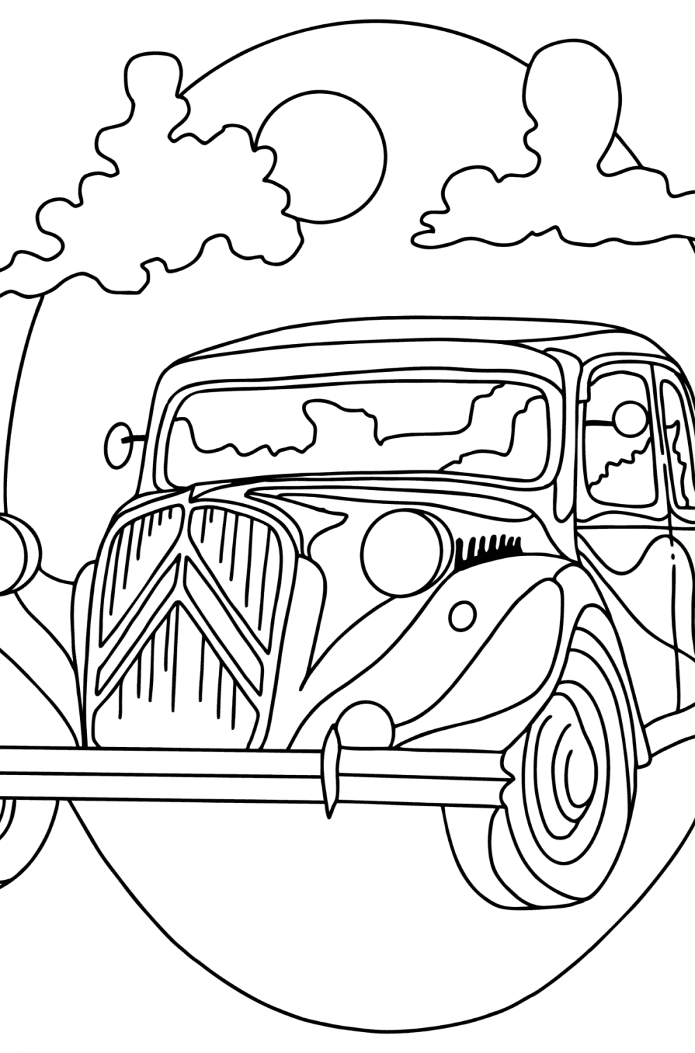 Cars coloring pages for Adults - Online or Printable