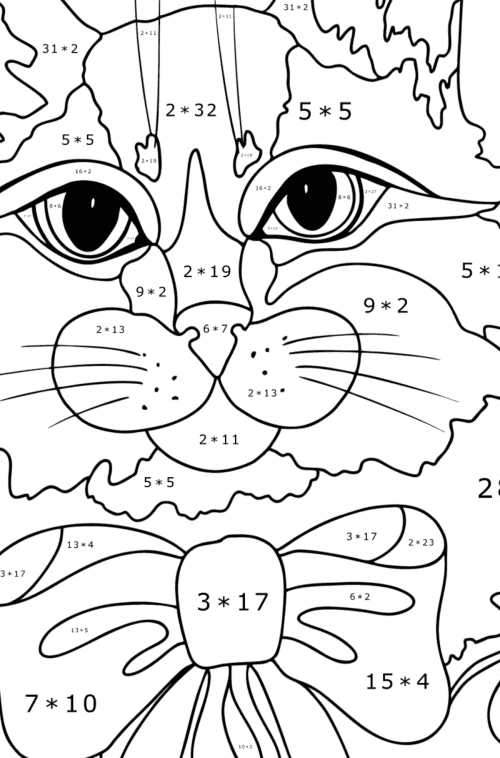 Cat head - Cats Coloring pages for Adults Online and Print