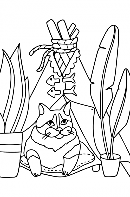 Kedi - Boyama sayfaları ücretsiz | Coloring-for-Adults.com
