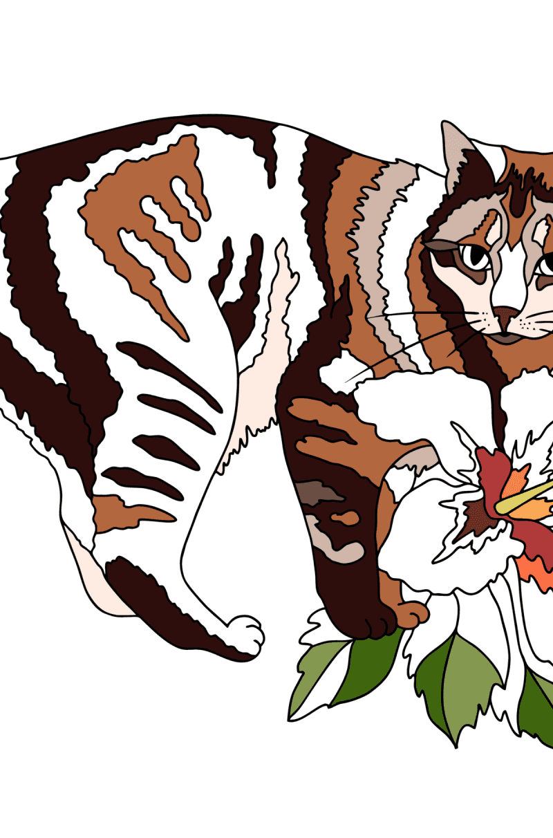 Ginger cat - Cats Coloring pages for Adults Online and Print