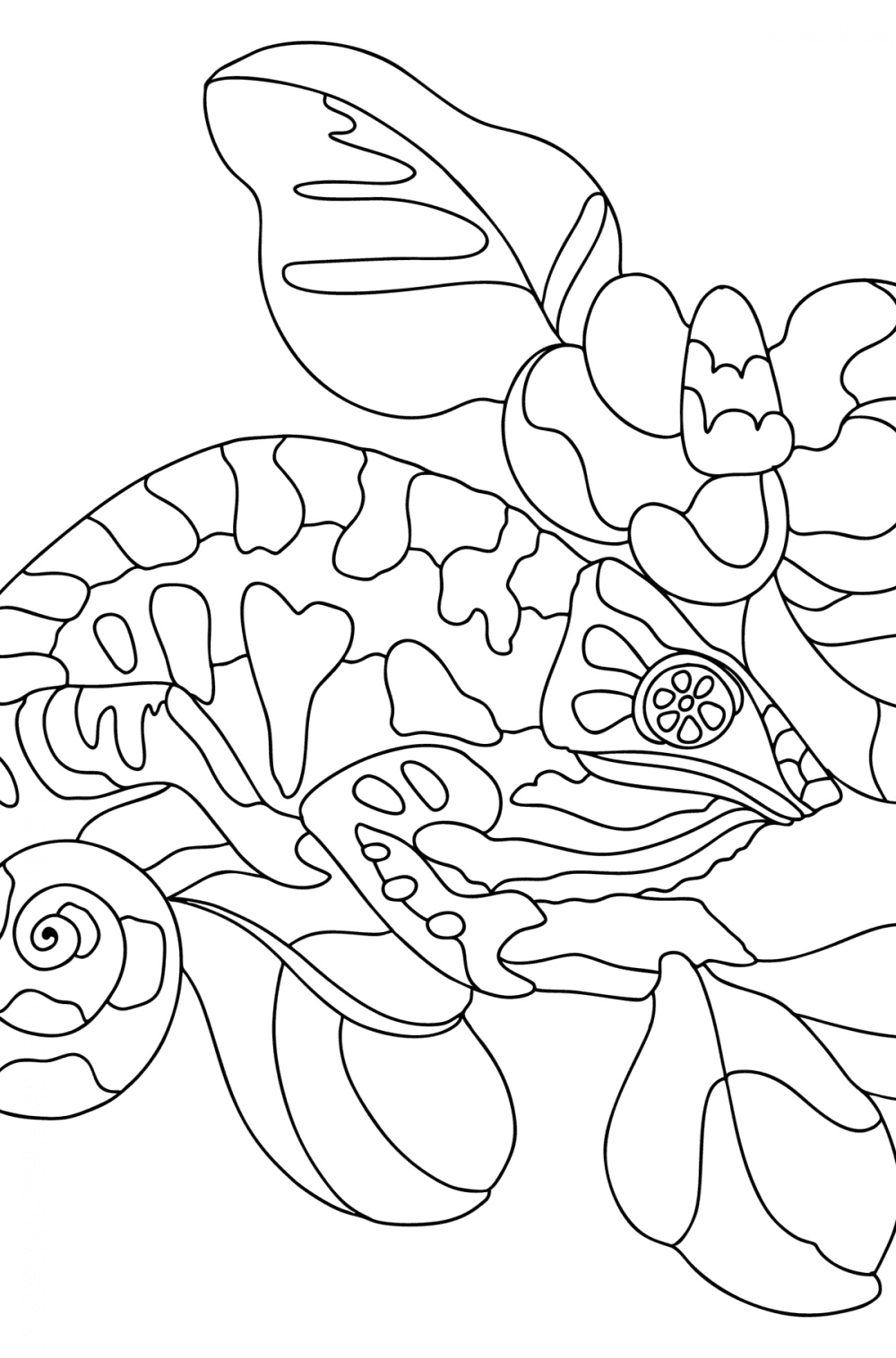 Chameleons coloring pages for Adults - Online or Printable