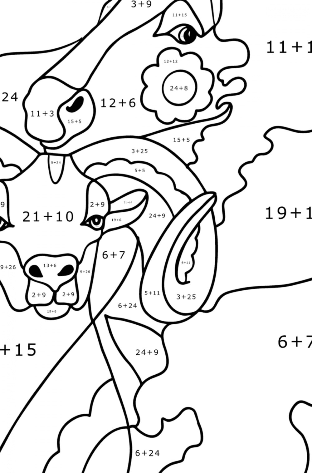 Year of the horse and goat - Chinese New Year coloring pages