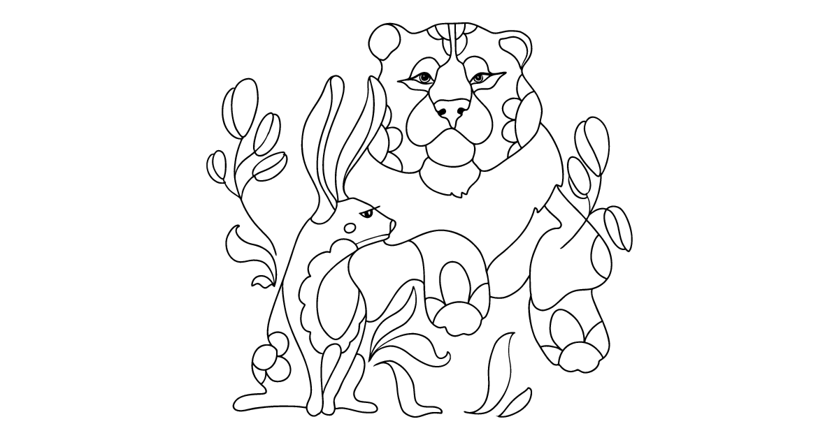 Year of the tiger and rabbit - Chinese New Year coloring pages