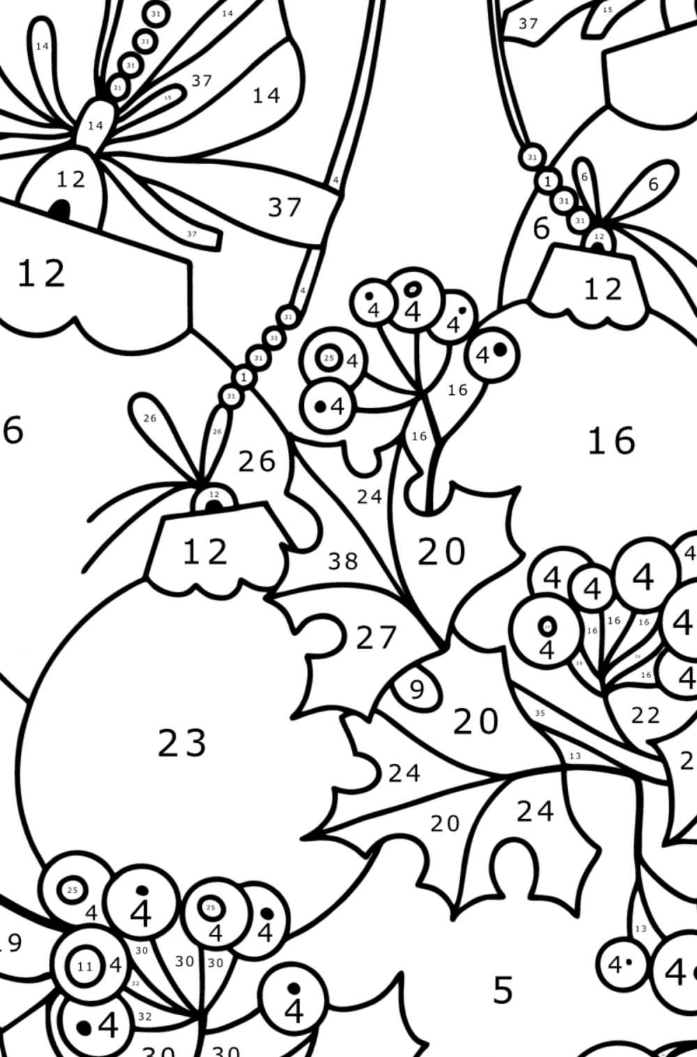 Christmas decorations - Christmas coloring pages online and printable