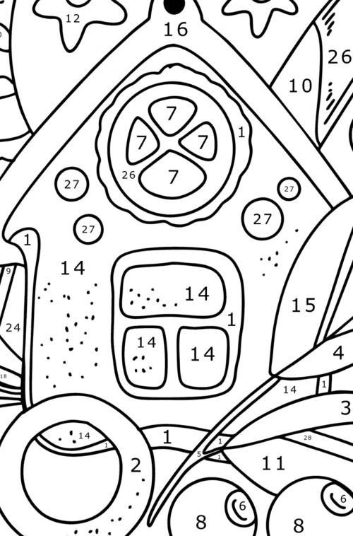 Gingerbread house - Christmas coloring pages online and printable
