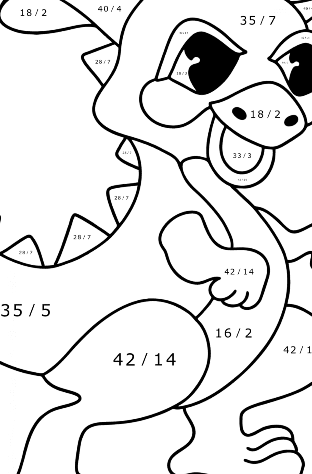 Coloring page Cute dragon for Kids - Play online for Free