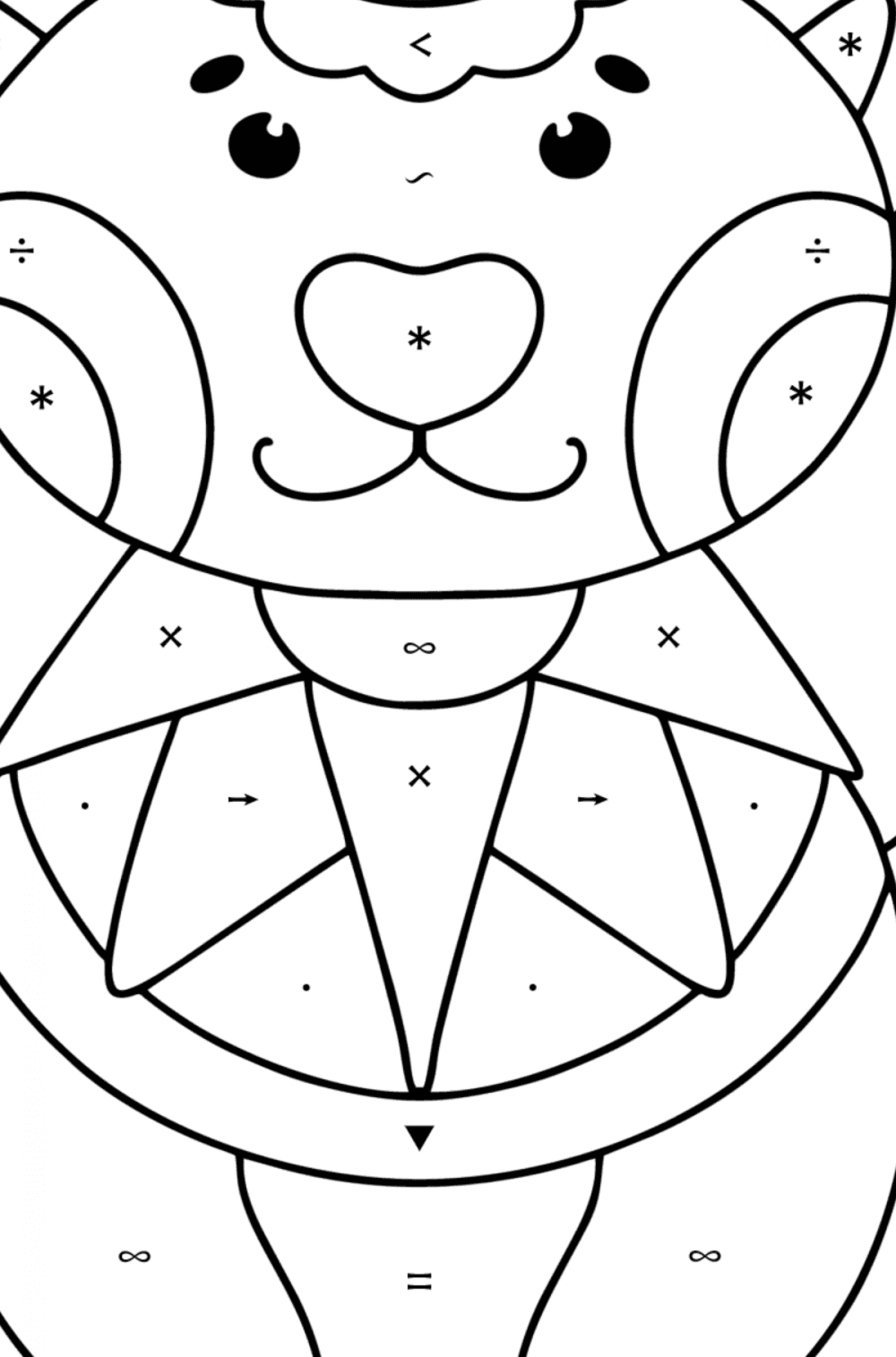 Coloring page Cat with patterns for Kids - Play online for Free