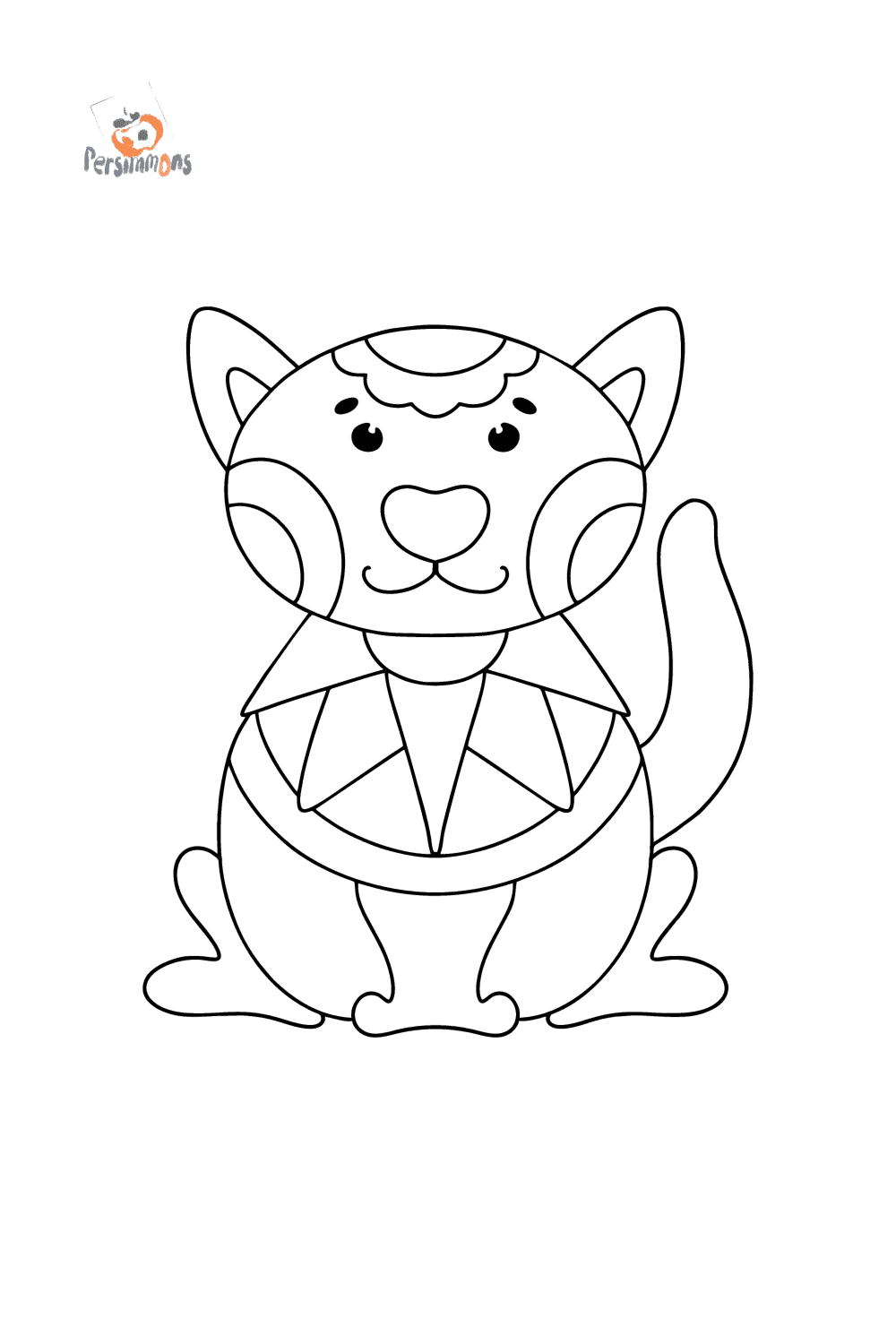 Coloring page Cat with patterns for Kids - Play online for Free