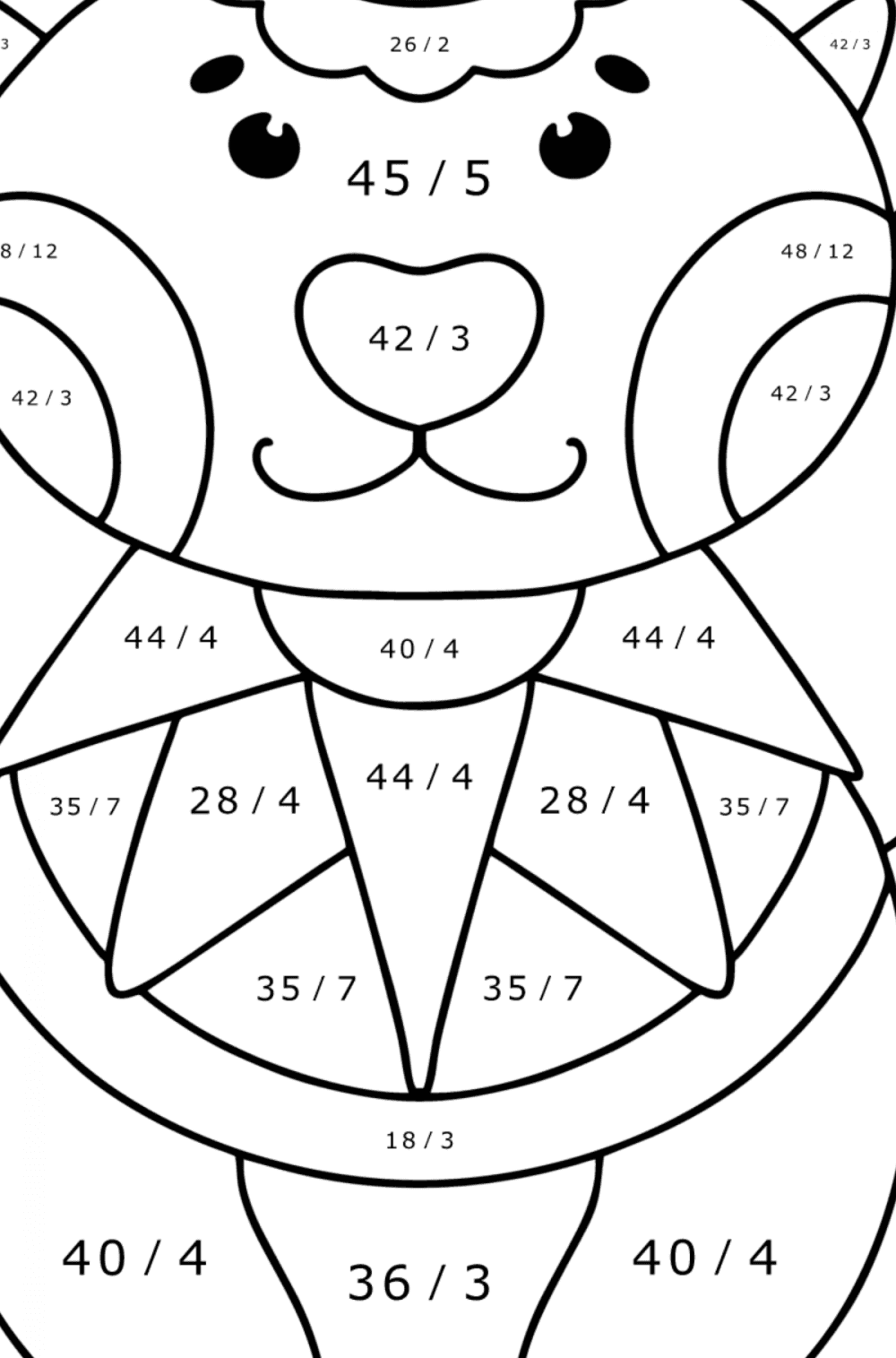 Coloring page Cat with patterns for Kids - Play online for Free