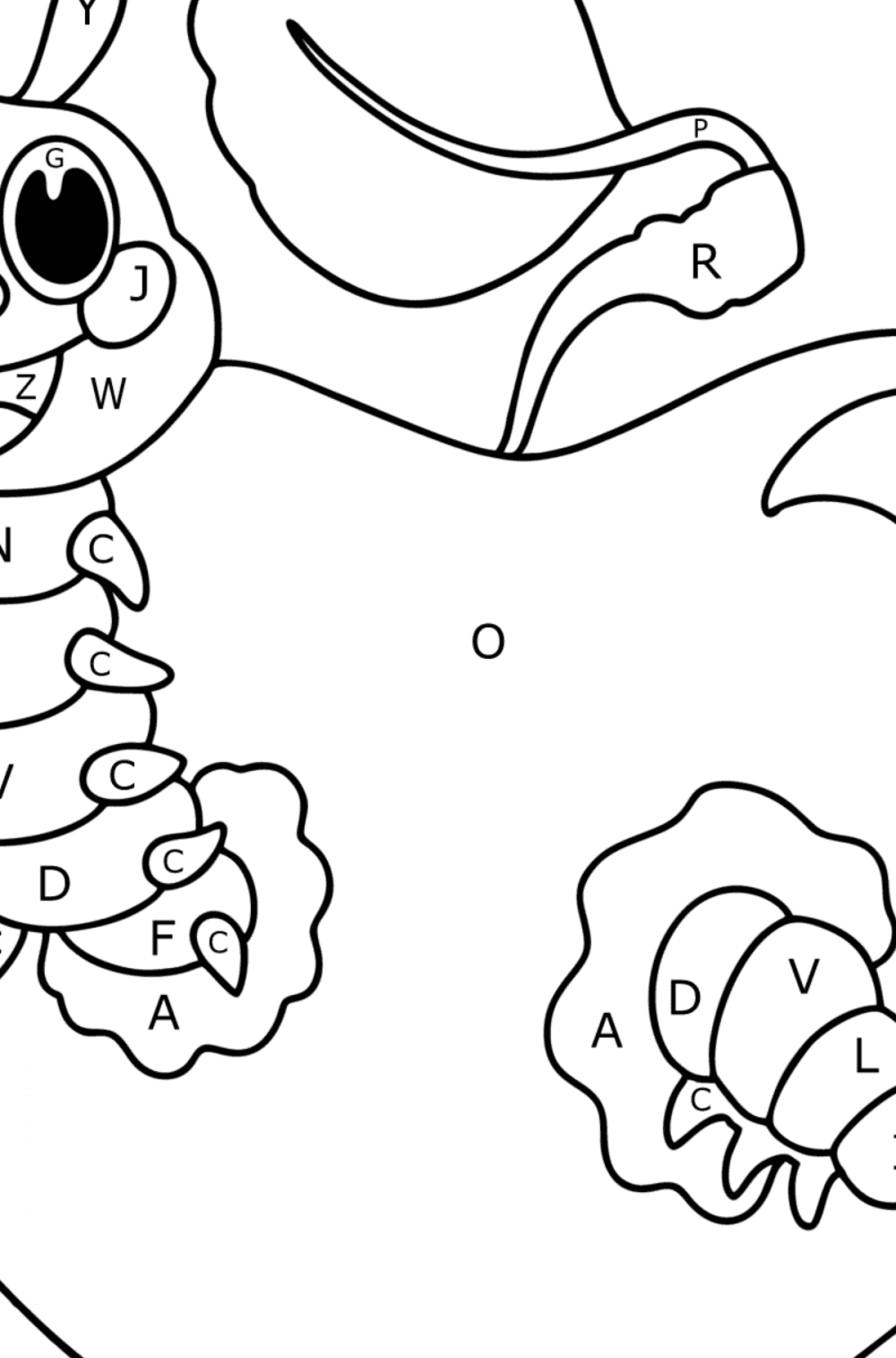 Kleurplaat Rups voor kinderen - Kleurspel en kleurboek