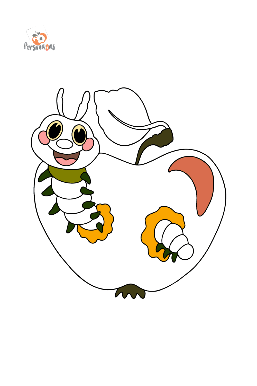 Tegning til fargelegging Larve for barn - Fargeleggingsbok