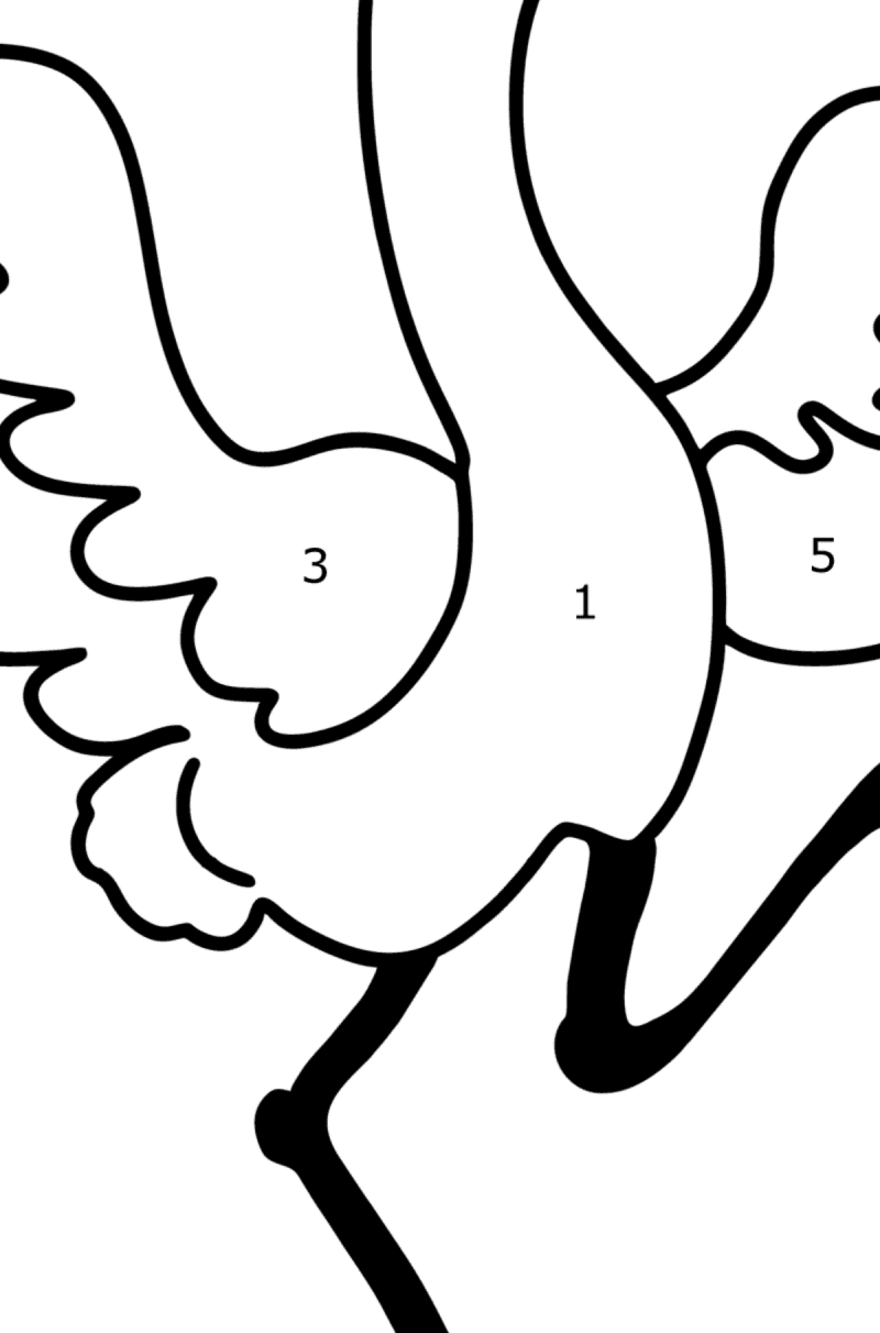 Coloring page Crane bird for Kids - Play online for Free