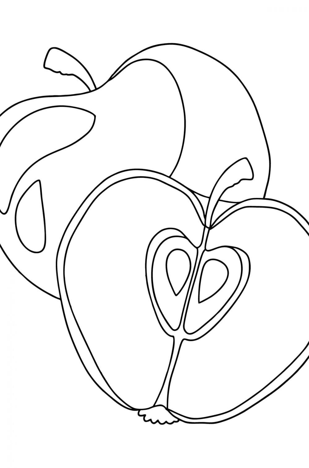 Coloring page Green apples for Kids - Play online for Free