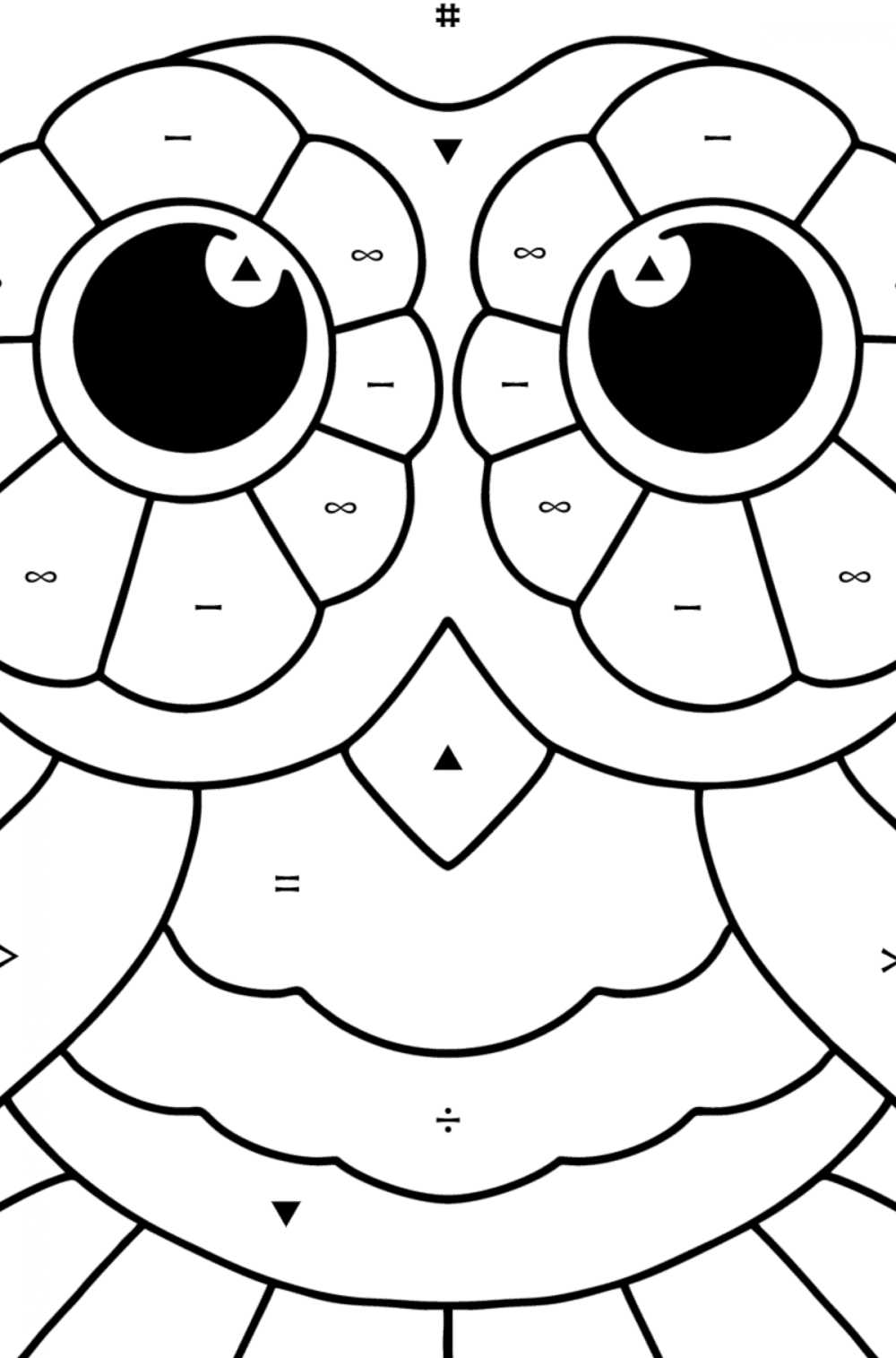 Coloring page Owl with patterns for Kids - Play online for Free