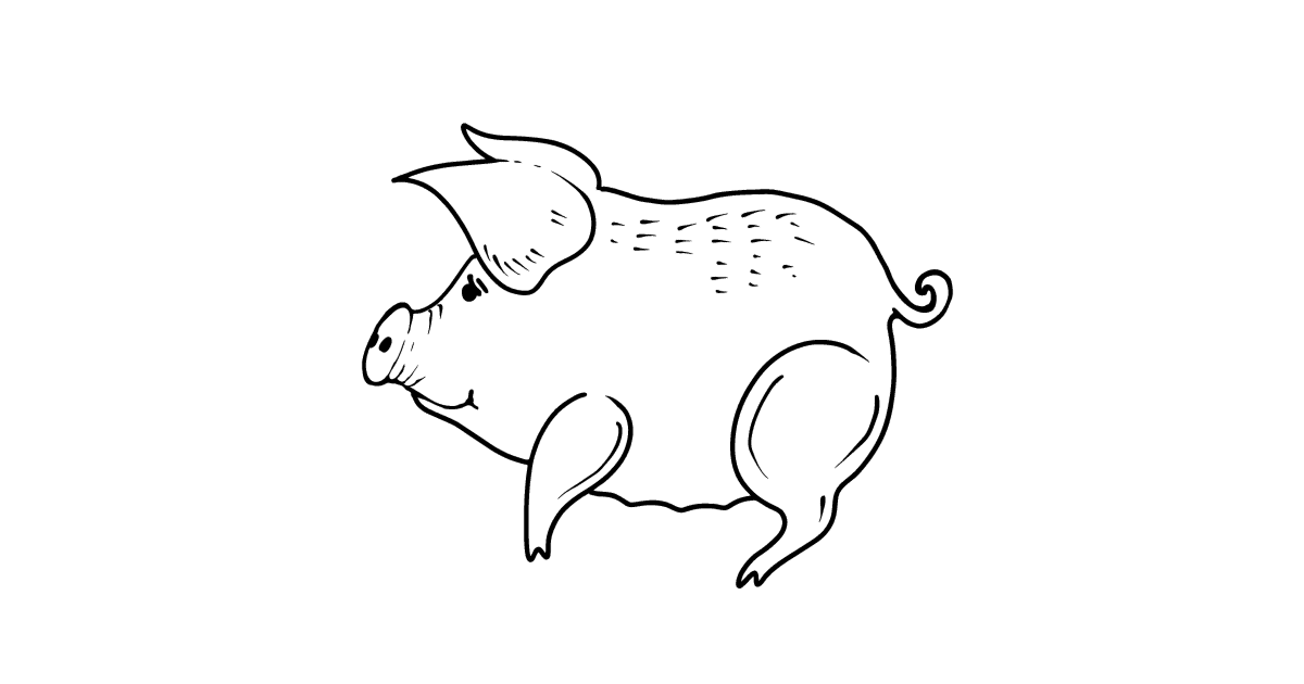 Boyama sayfası Domuz yavrusu çocuklar için - Online Oyna