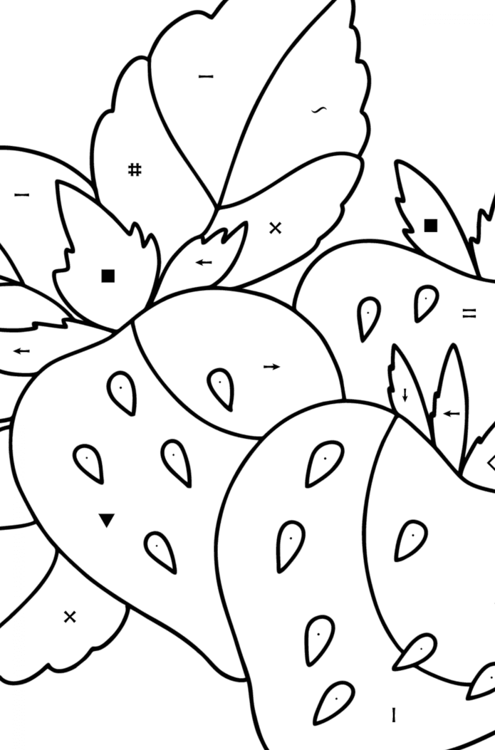 Coloring page Ripe strawberries for Kids - Play online for Free