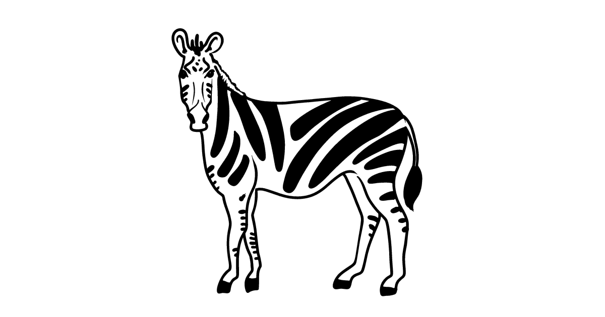 Desen Zebră de colorat pentru copii - alegeți și colorați!