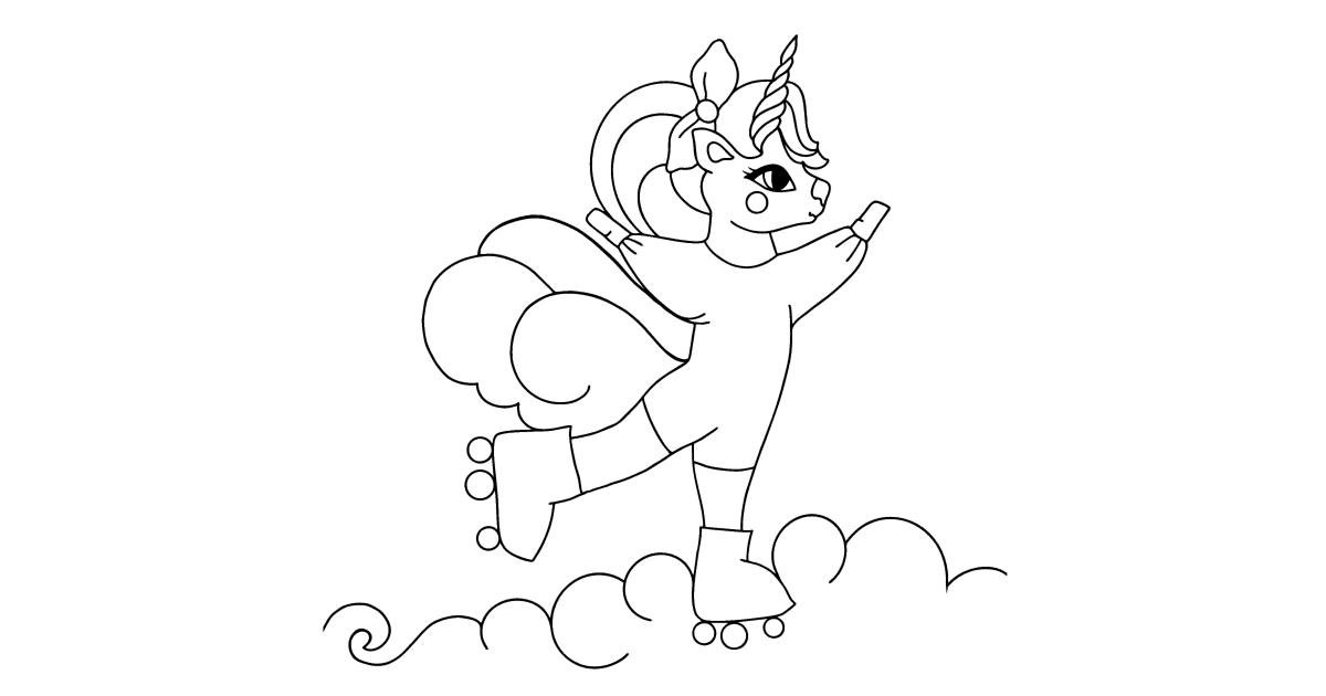 Magic unicorn - Cute coloring pages for Adults online