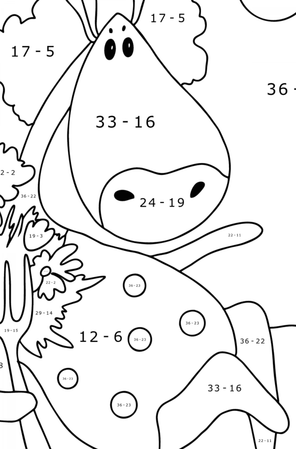 Mischievous horse - Cute coloring pages for Adults online