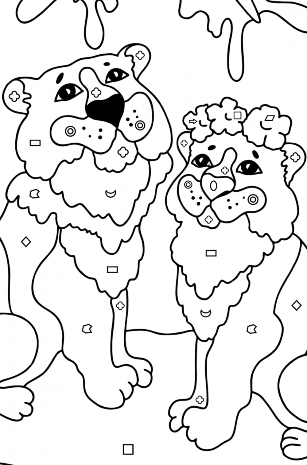 Tigers in the circus - Cute coloring pages for Adults online