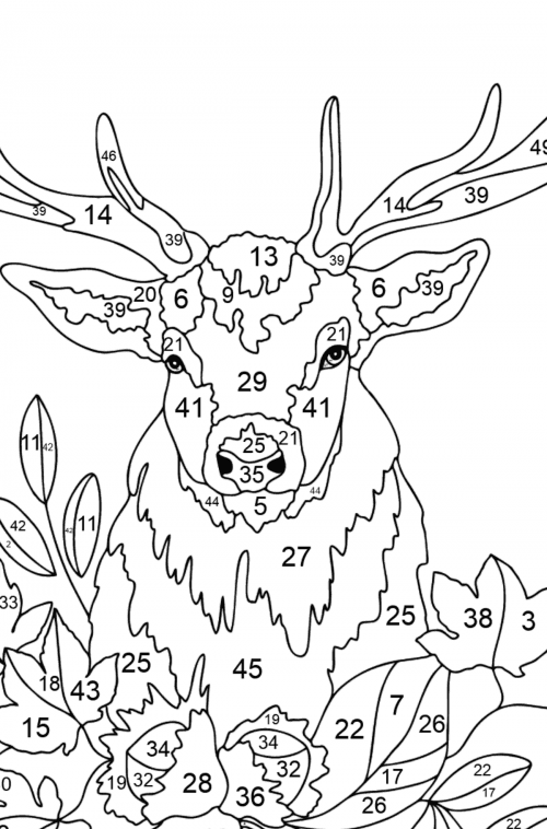 Deer head - Deer Coloring Pages for Adults for Free