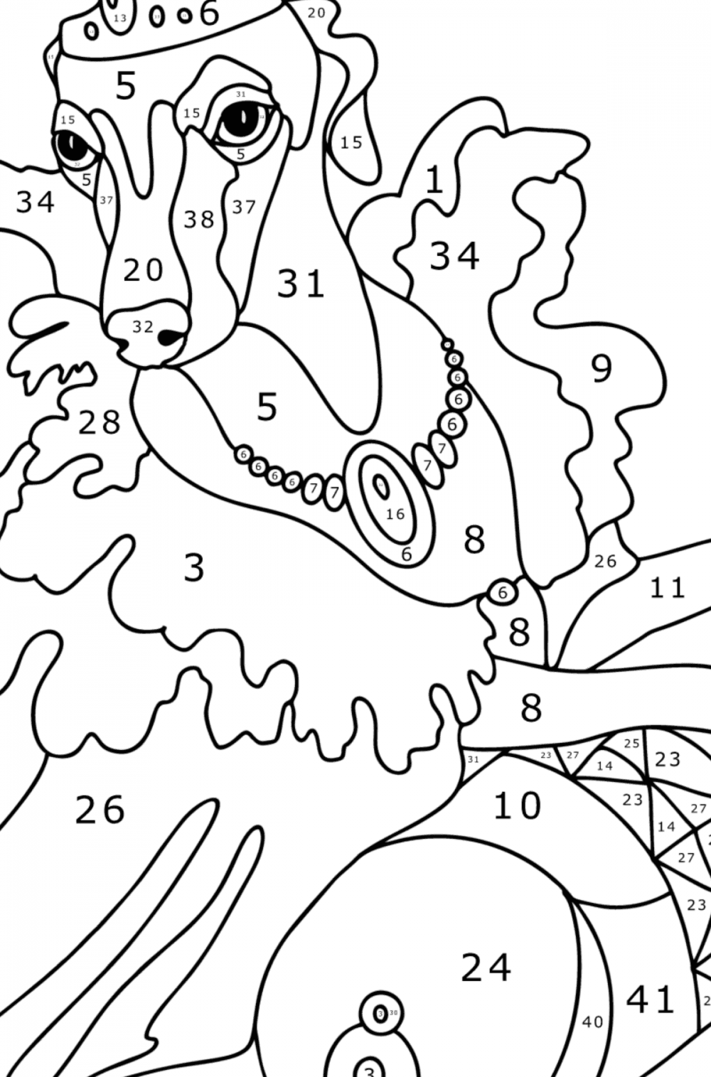 Pretty dog - Dogs Coloring pages for Adults Online & Print