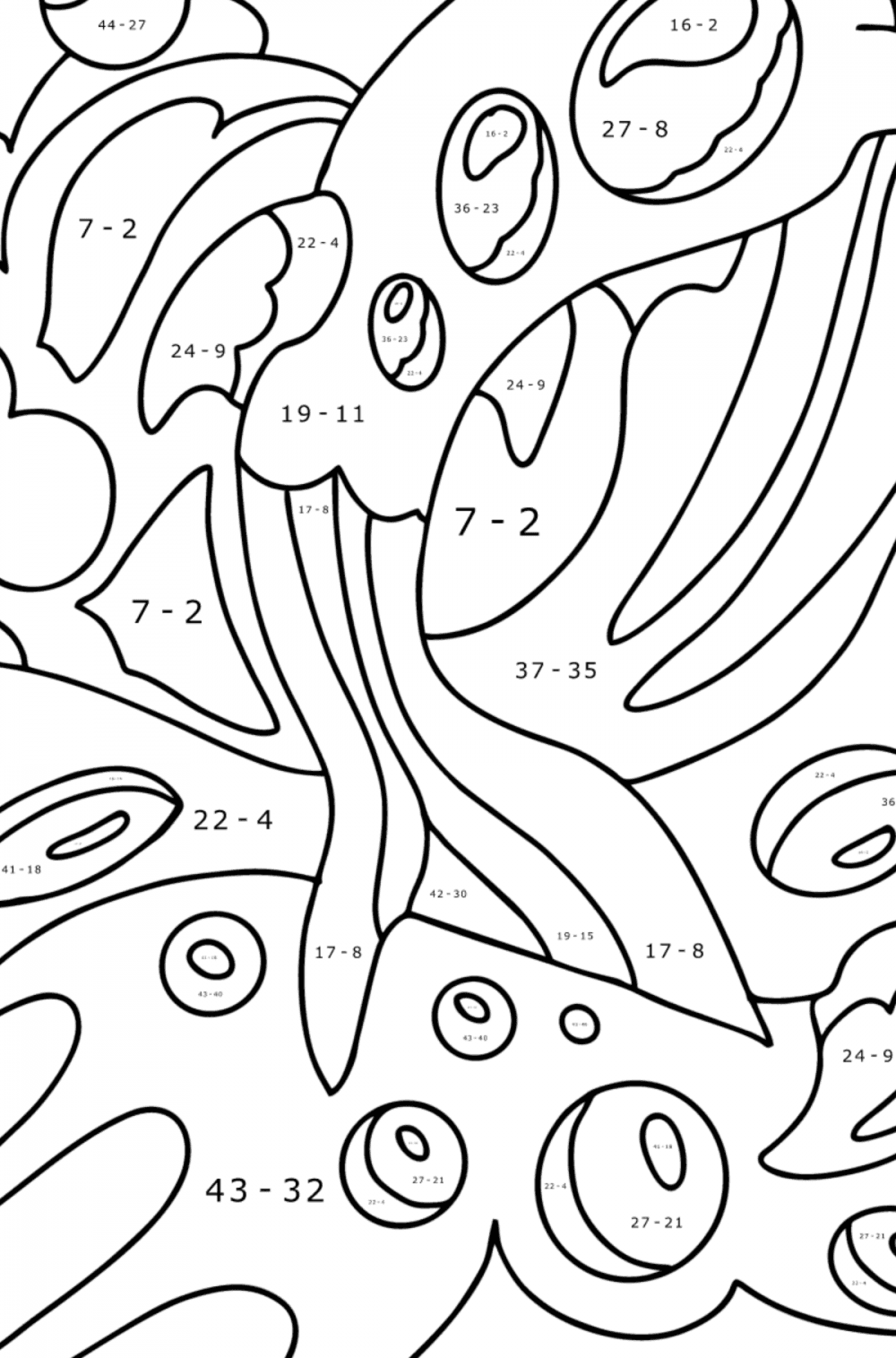 Hairpin with dolphins - Dolphins coloring pages for Adults