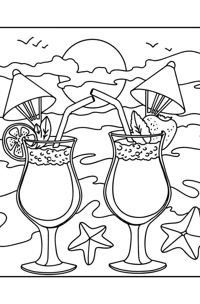 Drinks coloring pages for Adults - Online or Printable