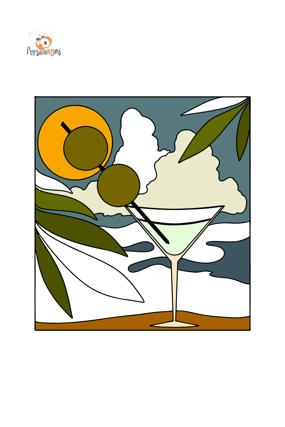Martini - Drinks coloring pages for Adults online and printable