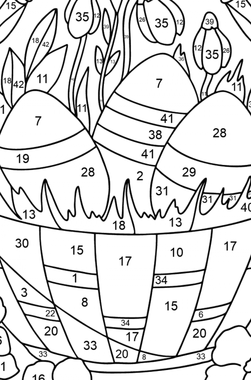 Easter basket - Easter coloring pages for Adults online and printable