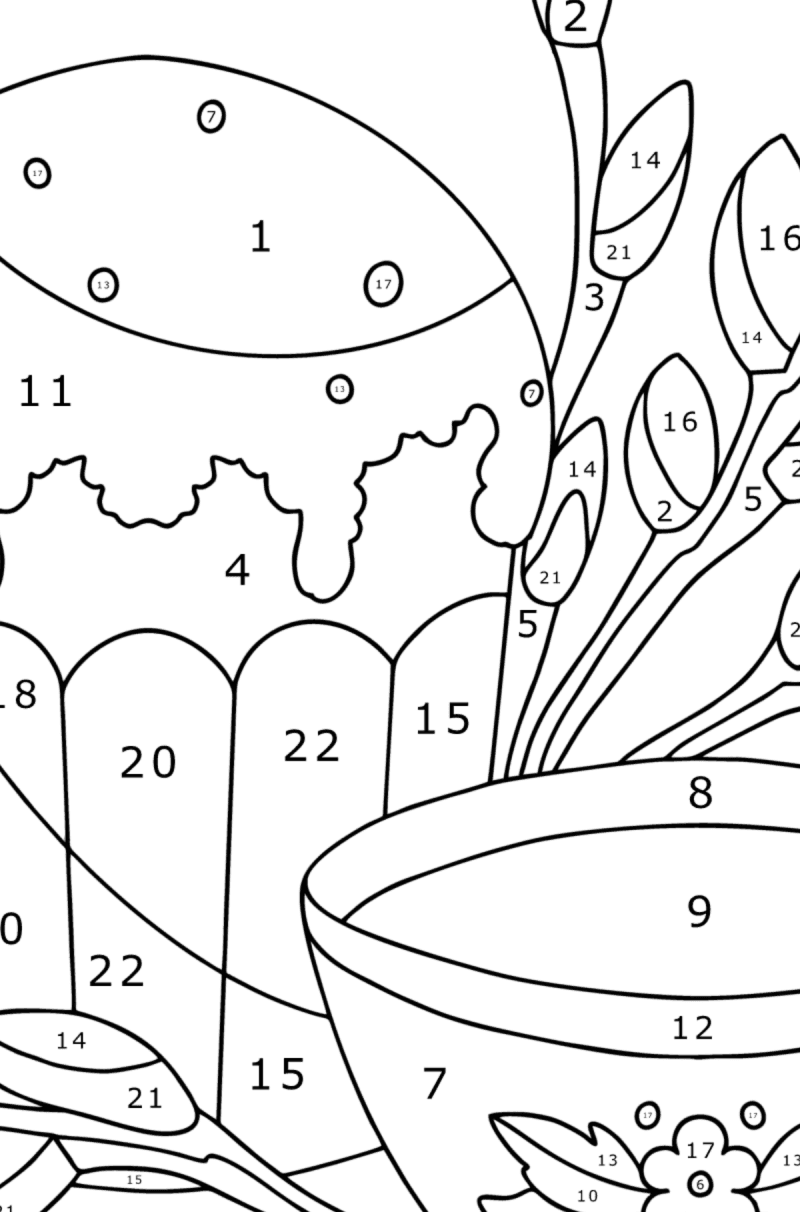 Easter cake - Easter coloring pages for Adults online and printable
