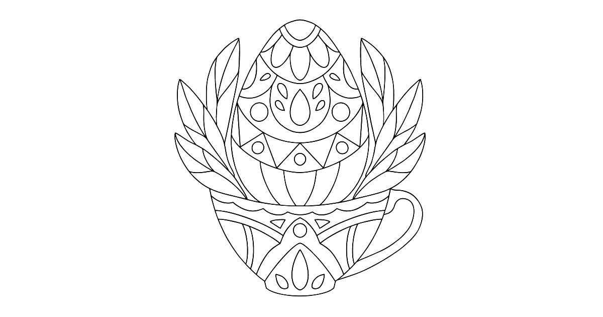 Easter egg in a cup - Easter coloring pages for Adults online