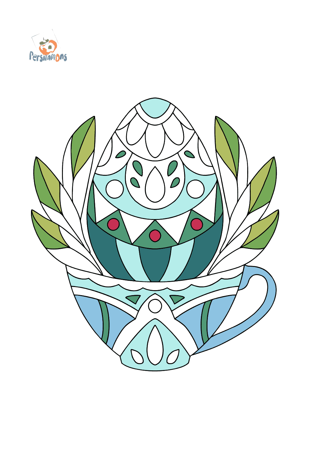 Easter egg in a cup - Easter coloring pages for Adults online