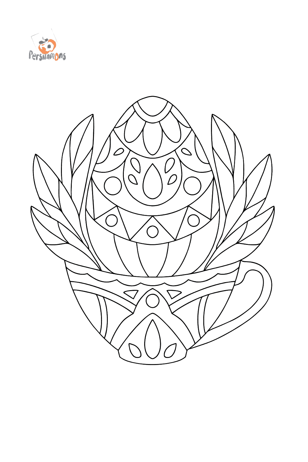 Easter egg in a cup - Easter coloring pages for Adults online