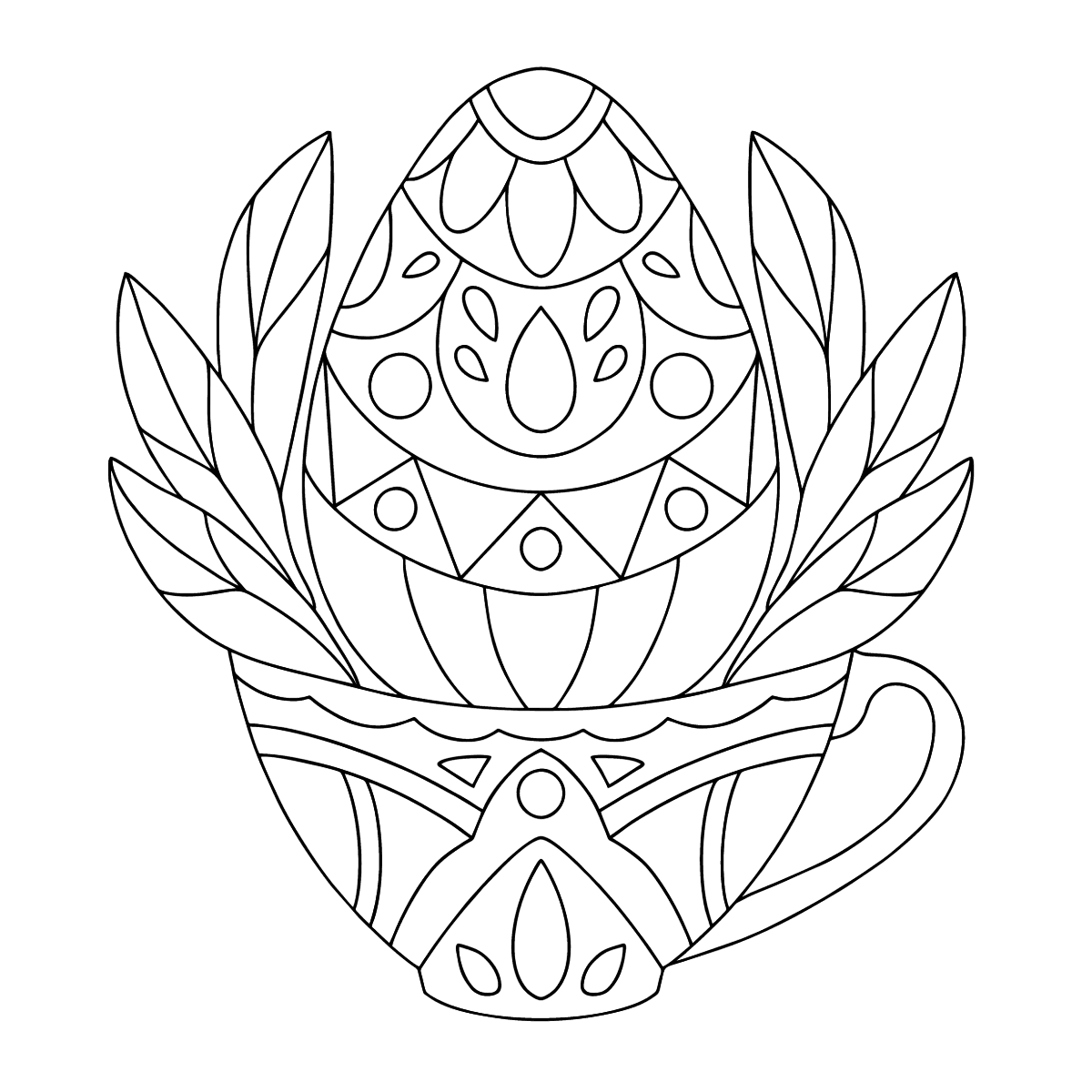 Easter egg in a cup - Easter coloring pages for Adults online
