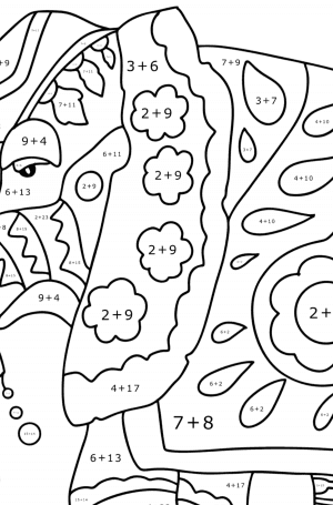 Elephant on holiday - Elephants coloring pages for Adults online