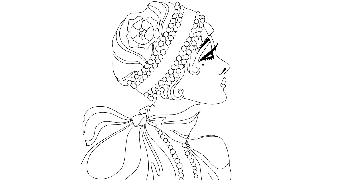 Modern fashion image coloring page | Coloring-for-Adults.com