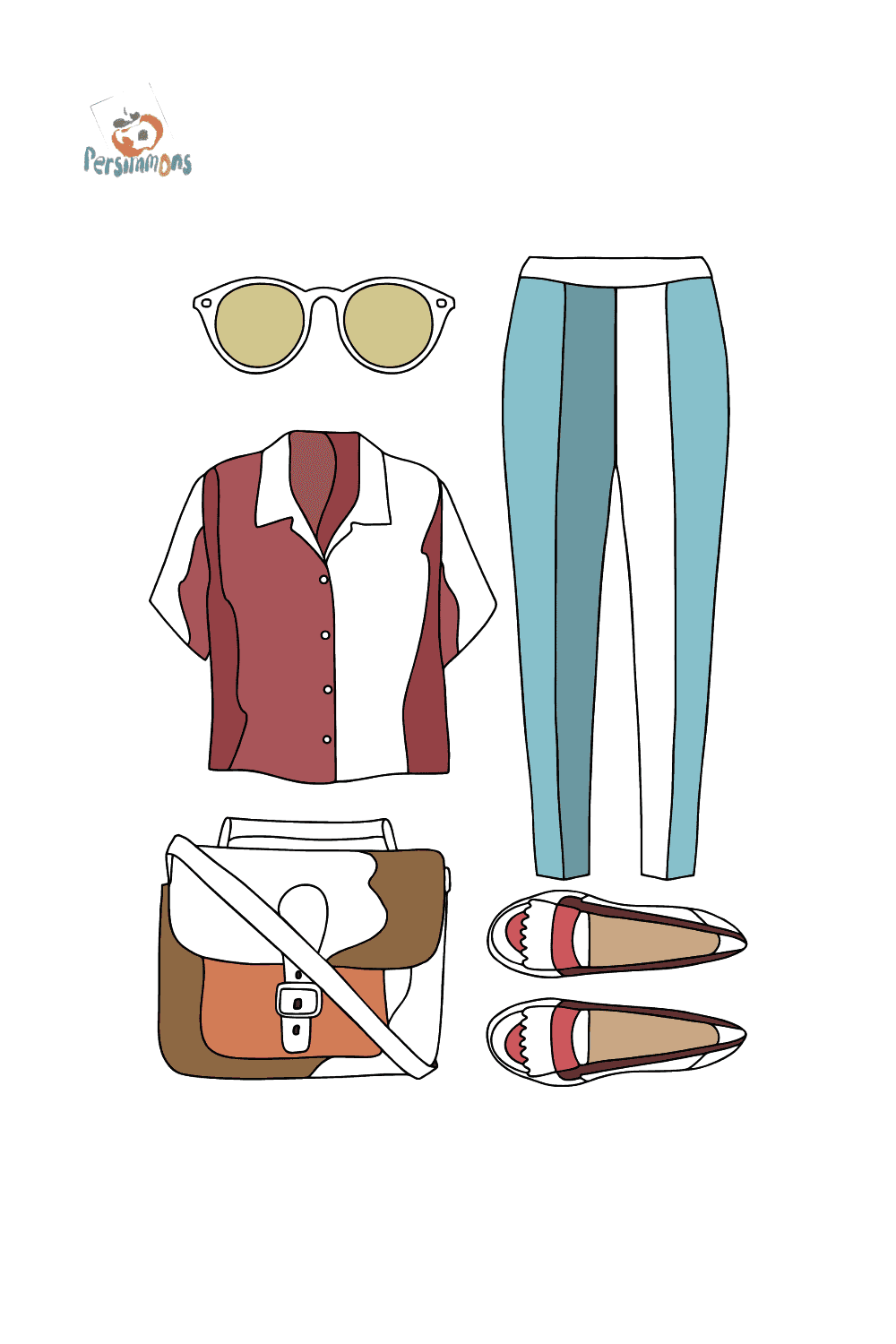 Bright feminine look - Fashion & Style coloring pages