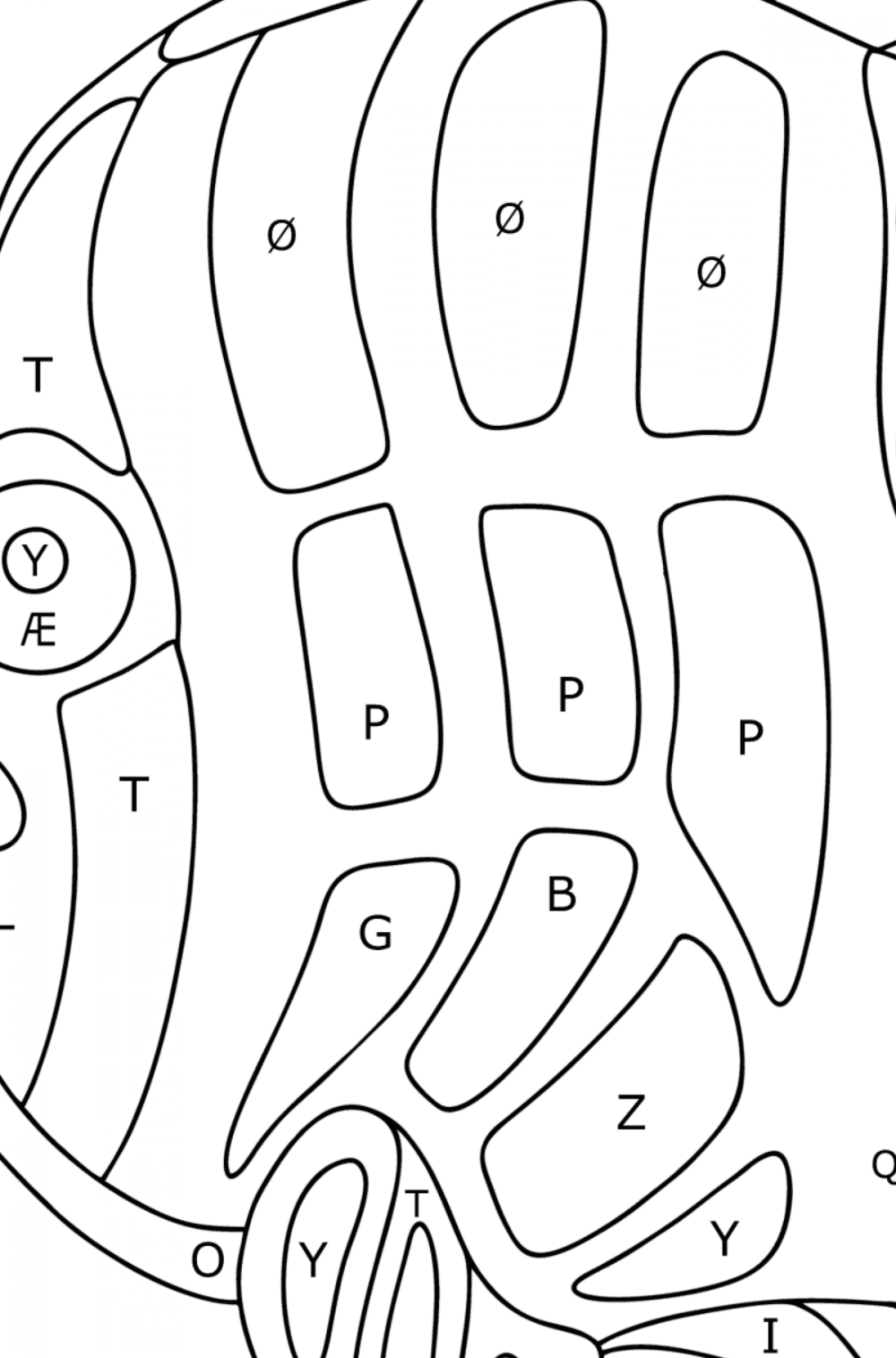 Lyserød fisk - Tegninger til farvelægning Fisk for voksne online