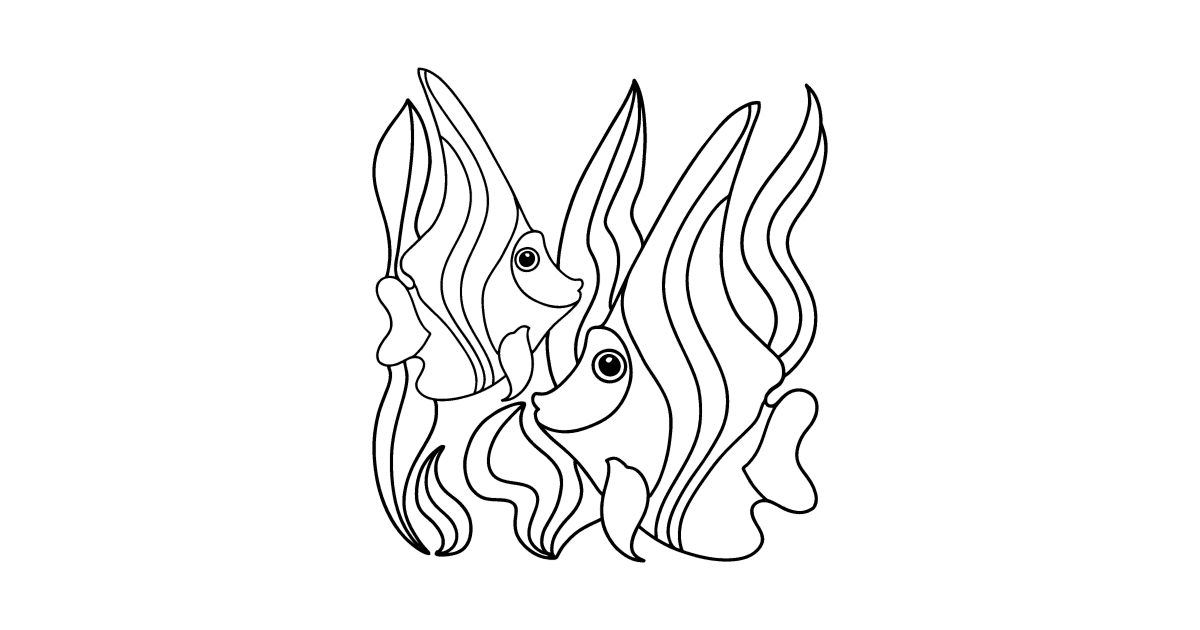 Striped fish - Fish coloring pages for Adults online and printable