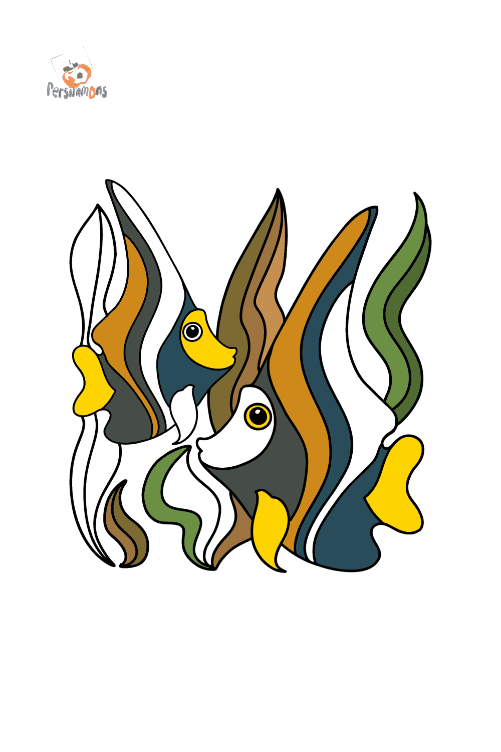 Striped fish - Fish coloring pages for Adults online and printable