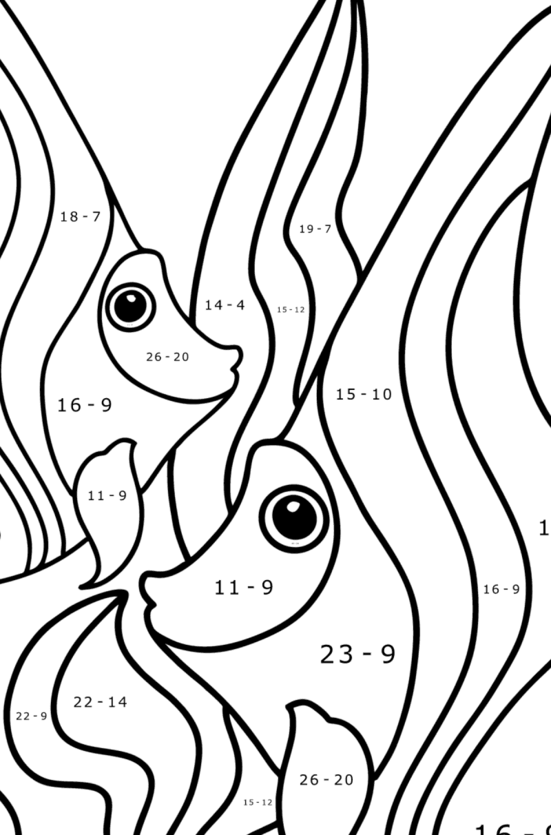 Striped fish - Fish coloring pages for Adults online and printable