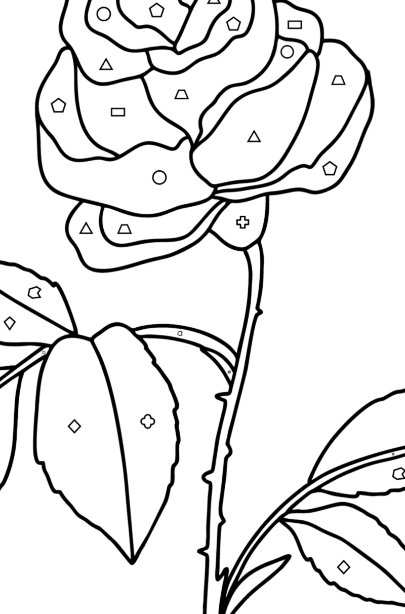 Beautiful rose - Flowers Coloring Pages for Adults Online