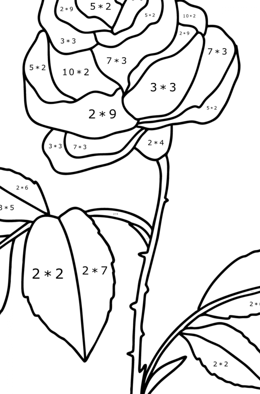 Beautiful rose - Flowers Coloring Pages for Adults Online