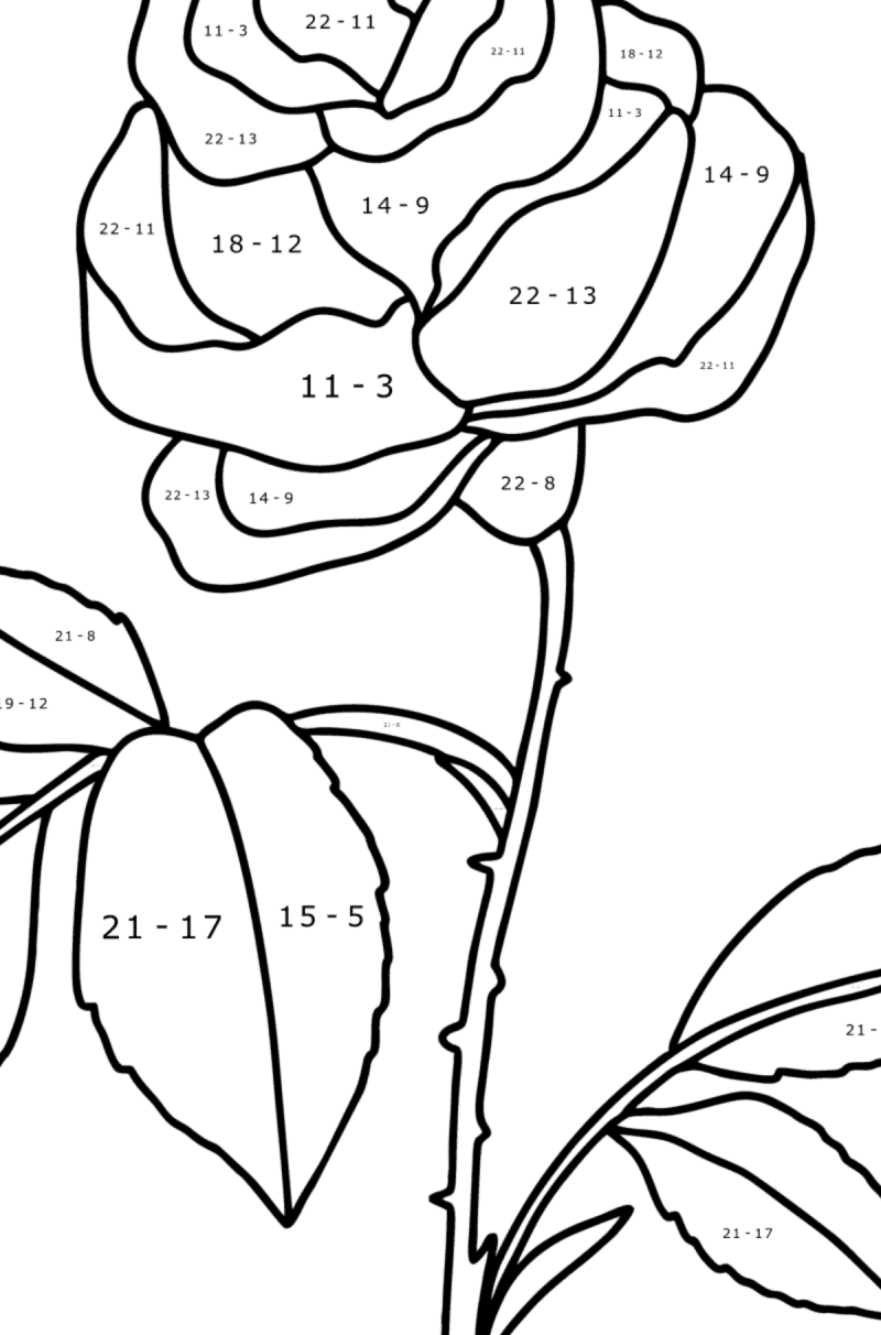 Beautiful rose - Flowers Coloring Pages for Adults Online
