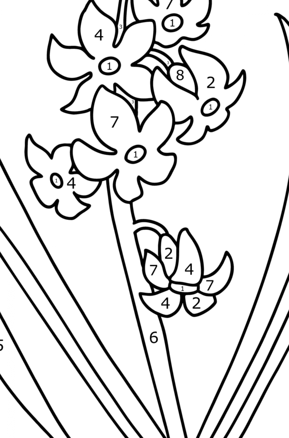 Blue Hyacinths - Flowers Coloring Pages for Adults Online Blue Hyacinths - Flowers Coloring Pages for Adults Online