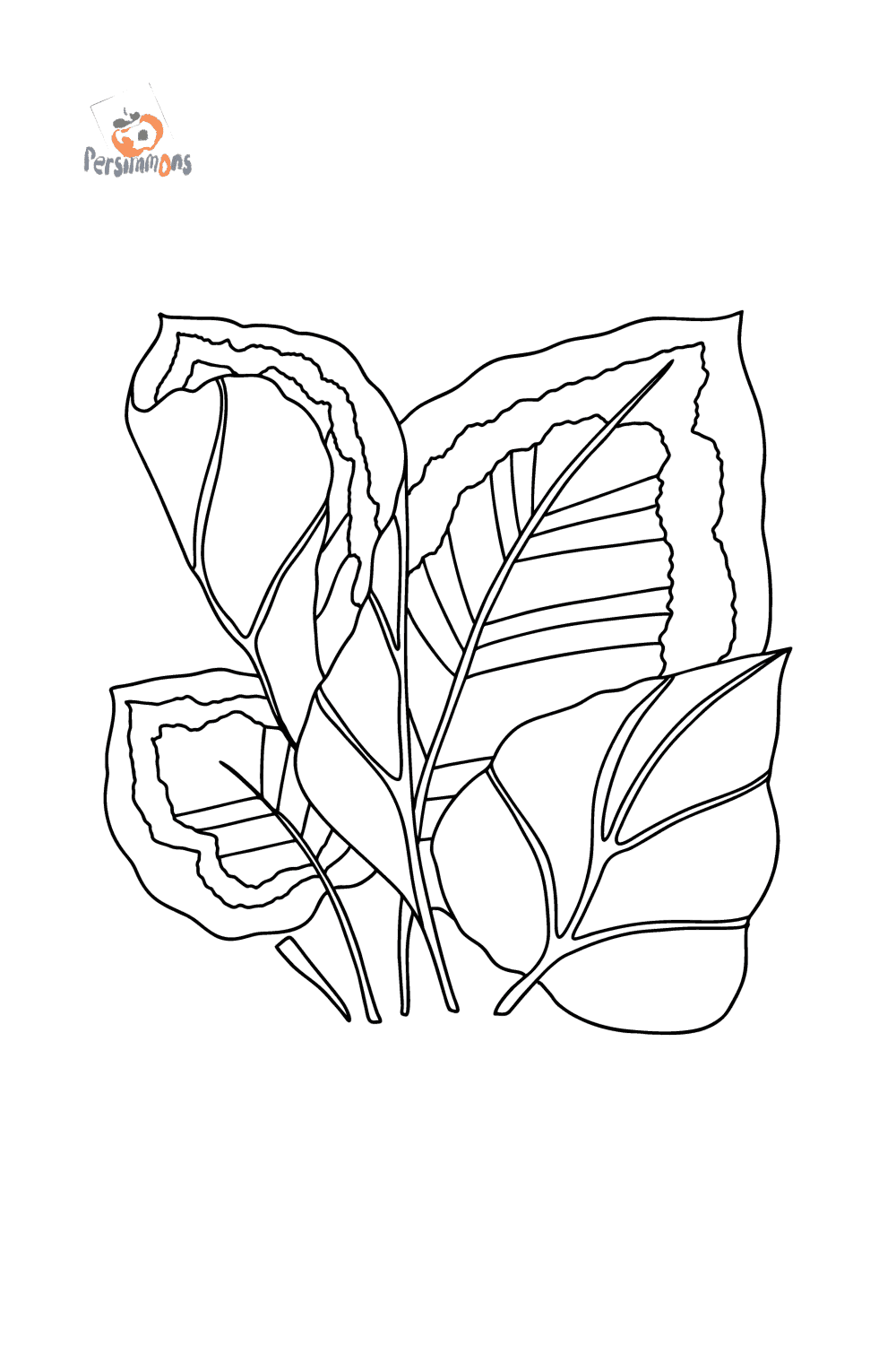 Colorful leaves - Flowers Coloring Pages for Adults Online